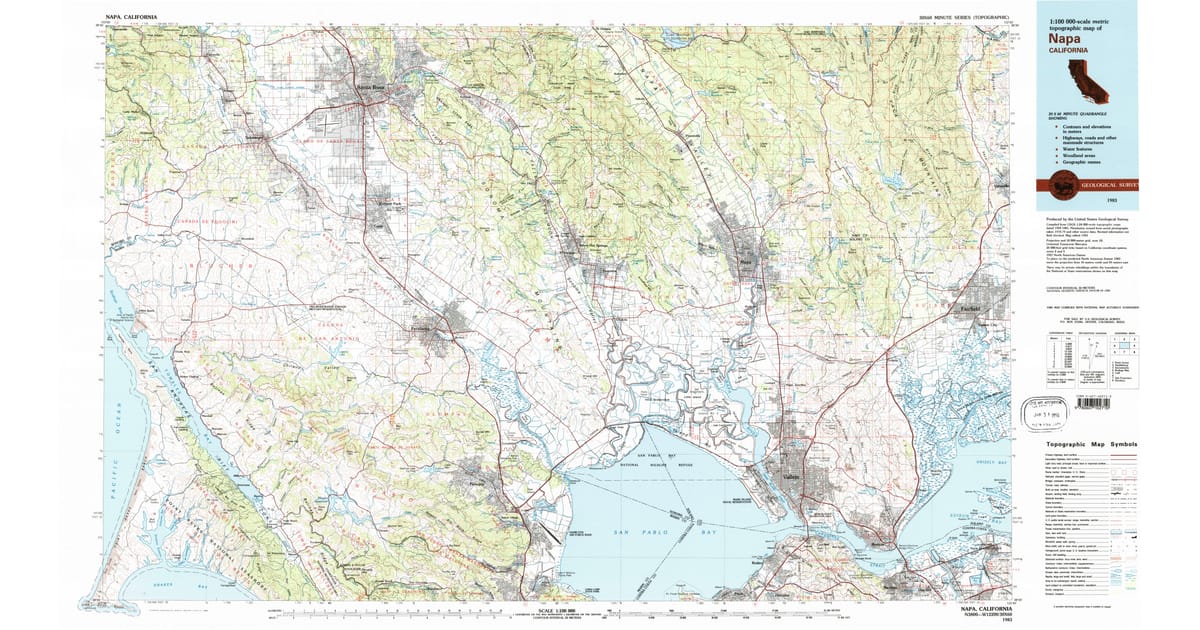 1980s Maps of Napa, CA | Pastmaps