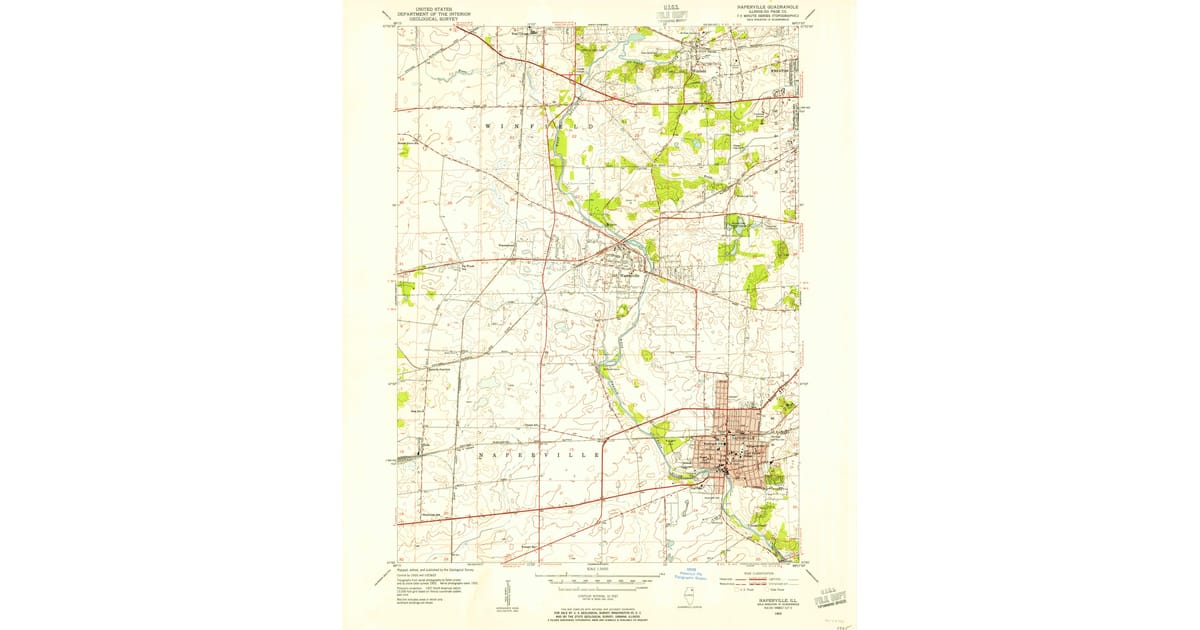1953 Map of Naperville, IL — High-Res | Pastmaps