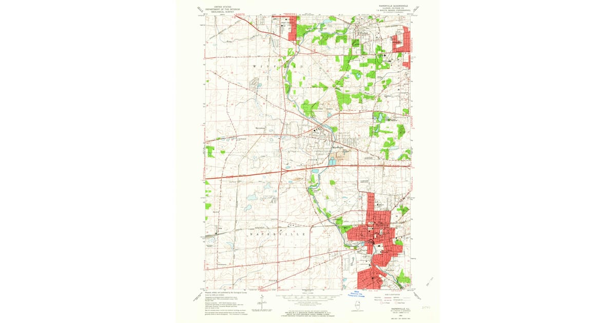 1962 Map of Naperville, IL — High-Res | Pastmaps