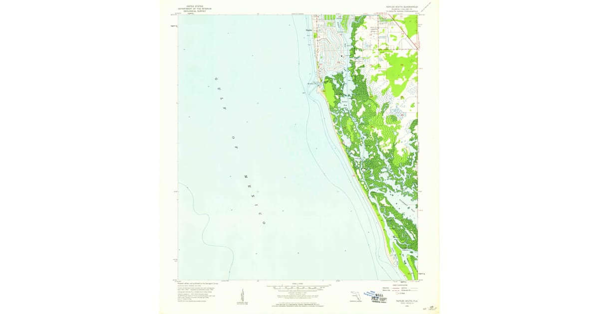 1958 Map of Naples South, Collier County, FL — High-Res | Pastmaps