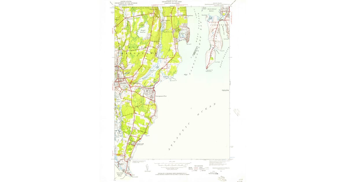 1942 Map of Narragansett Pier, RI — High-Res | Pastmaps