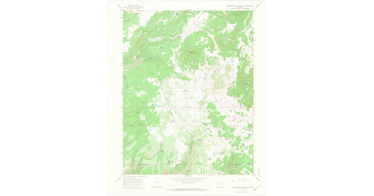 1965 Map of Narraguinnep Mountain, Dolores County, CO — High-Res | Pastmaps