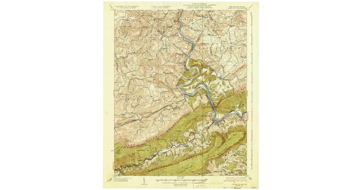 1937 Map of Narrows, VA — High-Res | Pastmaps
