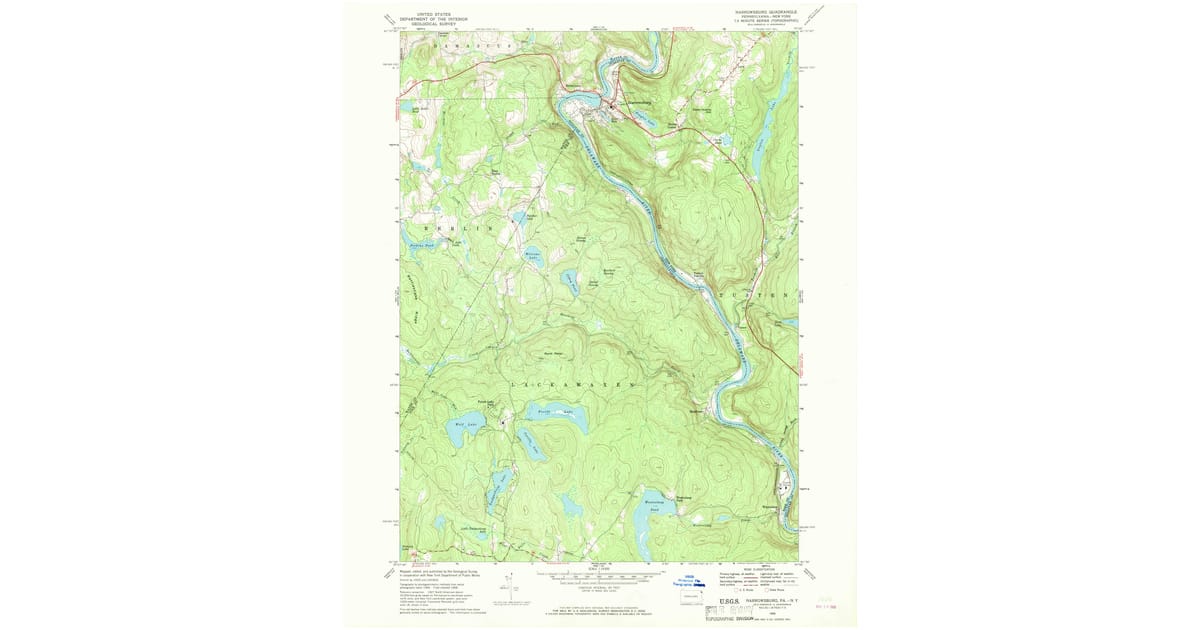 1968 Map of Narrowsburg, NY — High-Res | Pastmaps