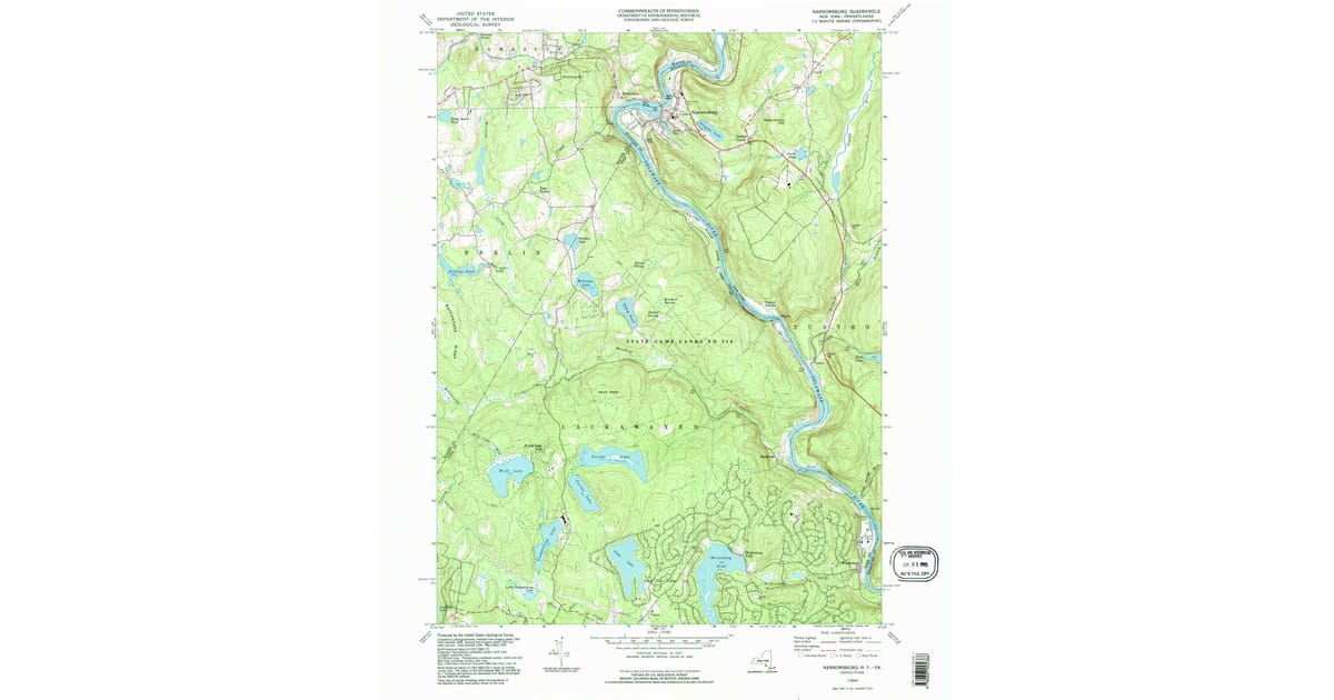 1994 Map of Narrowsburg, NY — High-Res | Pastmaps