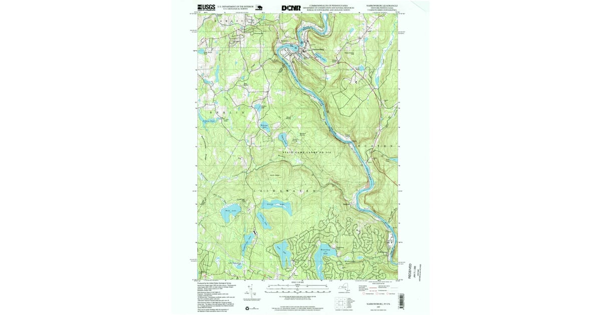 1997 Map of Narrowsburg, NY — High-Res | Pastmaps