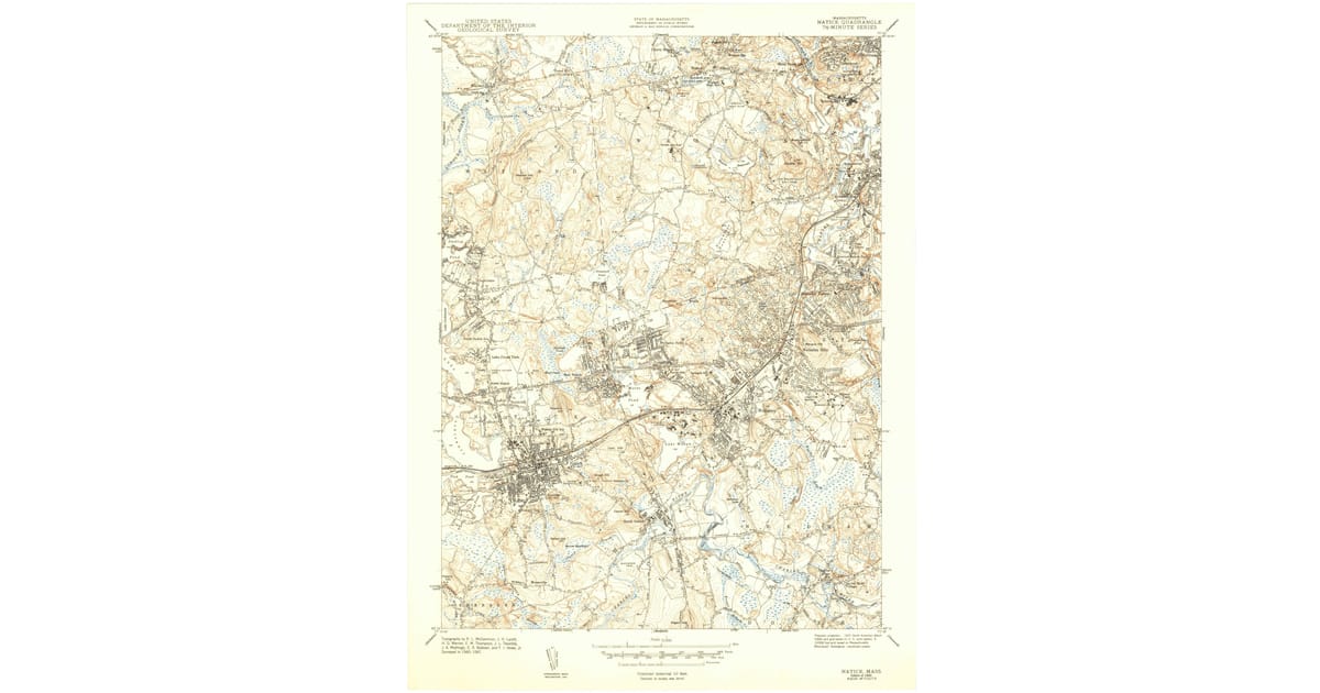 1943 Map of Natick, Middlesex County, MA — High-Res | Pastmaps