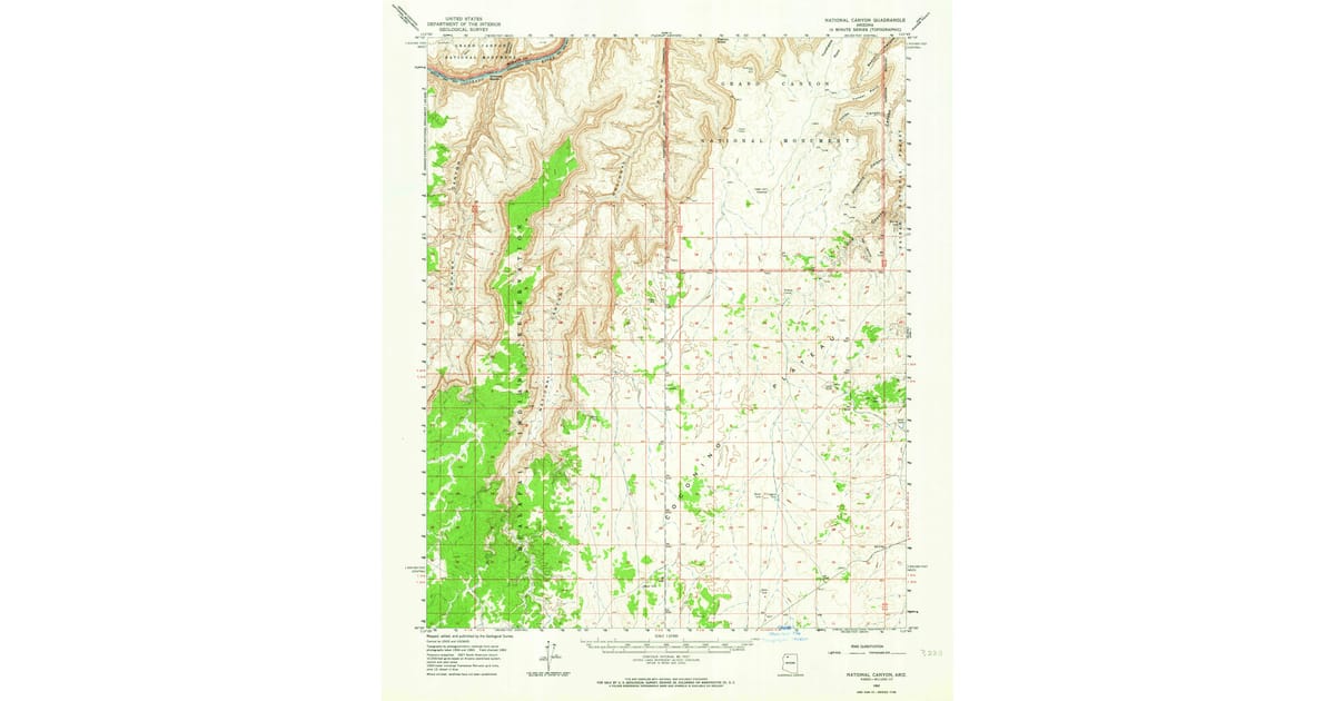 1962 Map of National Canyon, Coconino County, AZ — High-Res | Pastmaps