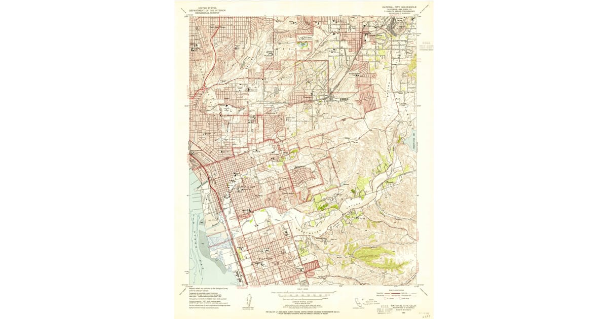 1953 Map of National City, CA — High-Res | Pastmaps