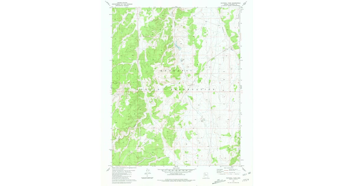 1981 Map of National Tank, Coconino County, AZ — High-Res | Pastmaps