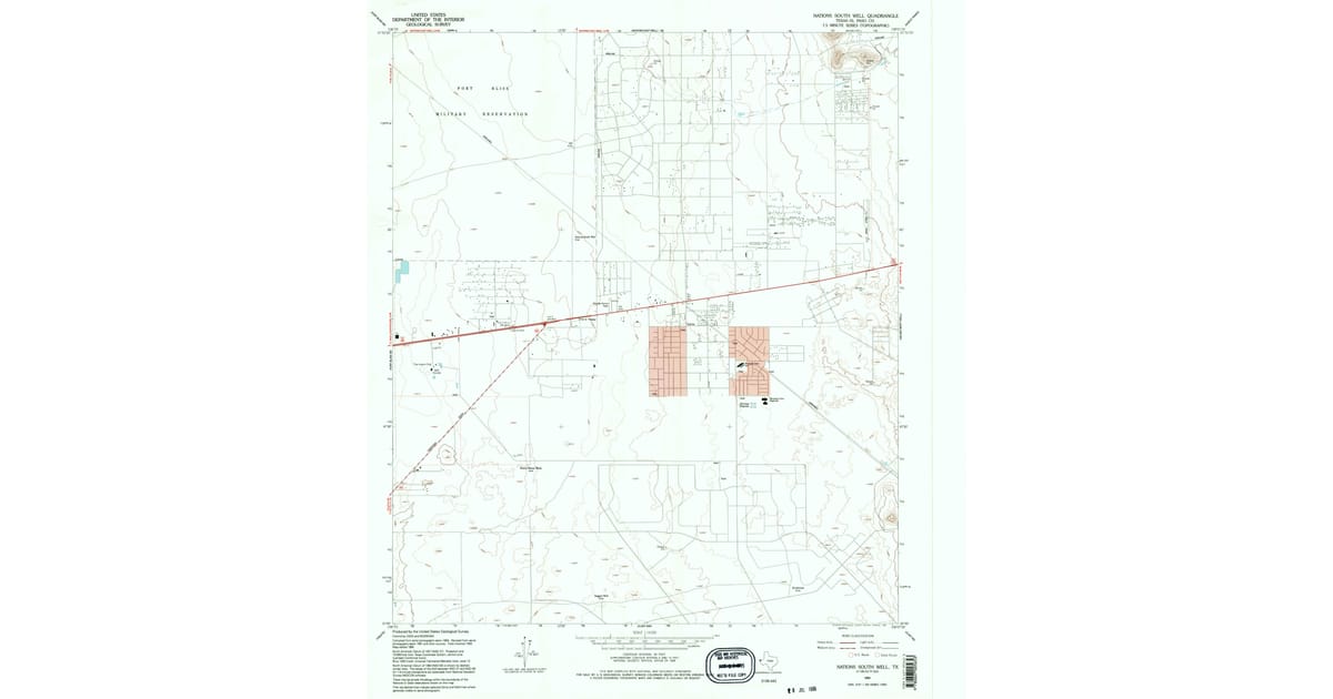 1995 Map of Nations South Well, El Paso County, TX — High-Res | Pastmaps