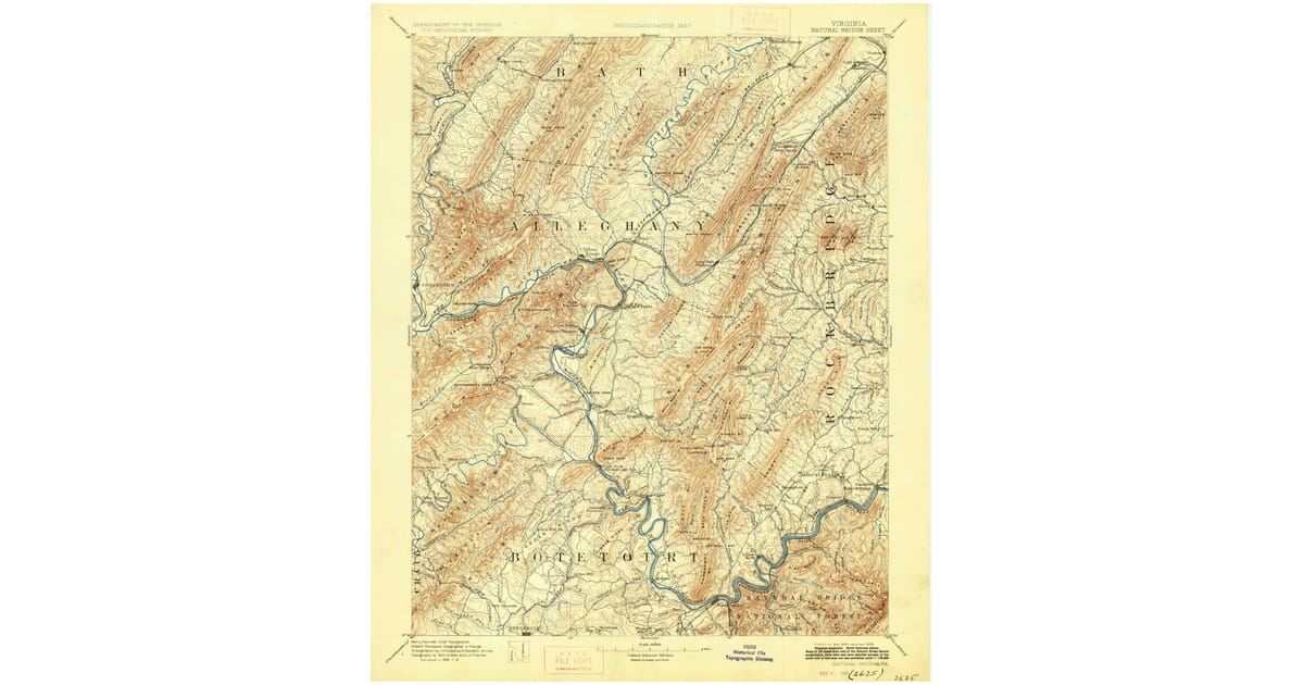 1894 Map of Natural Bridge, Botetourt County, VA — High-Res, 1926 Print ...