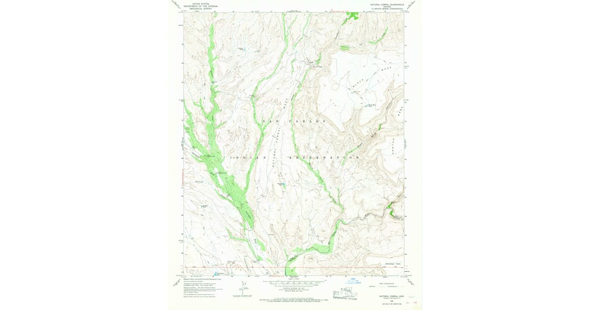 1966 Map of Natural Corral, Gila County, AZ — High-Res | Pastmaps