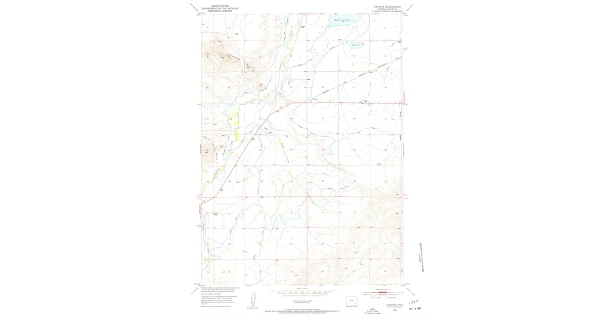 1953 Map of Natwick, Platte County, WY — High-Res | Pastmaps