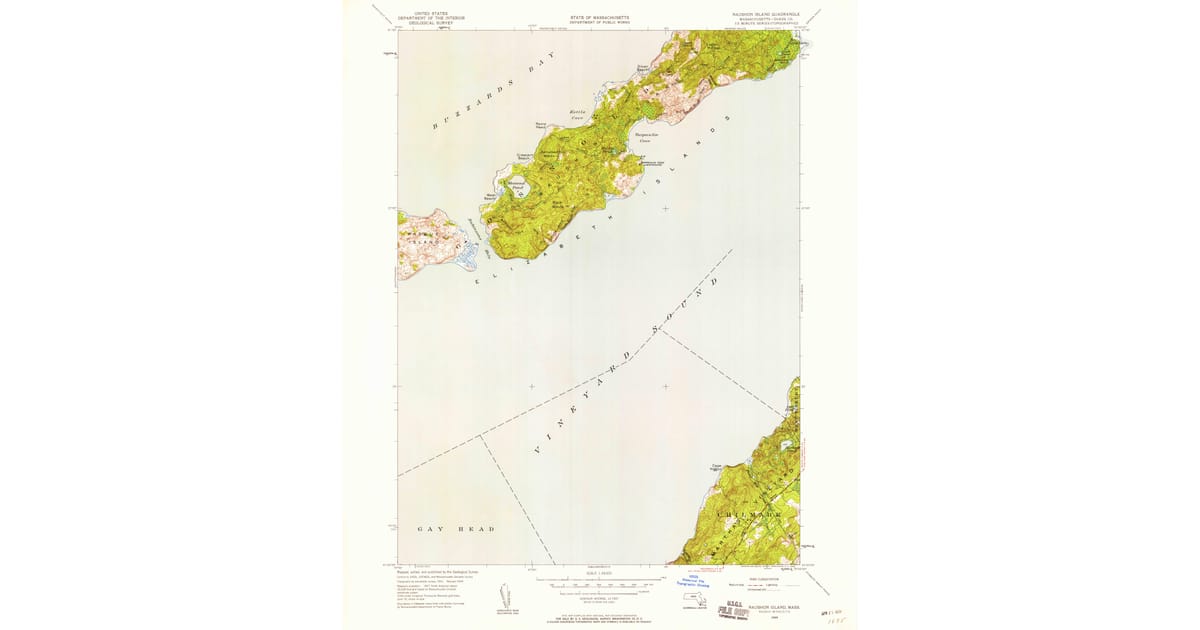 1949 Map of Naushon Island, Dukes County, MA — High-Res | Pastmaps