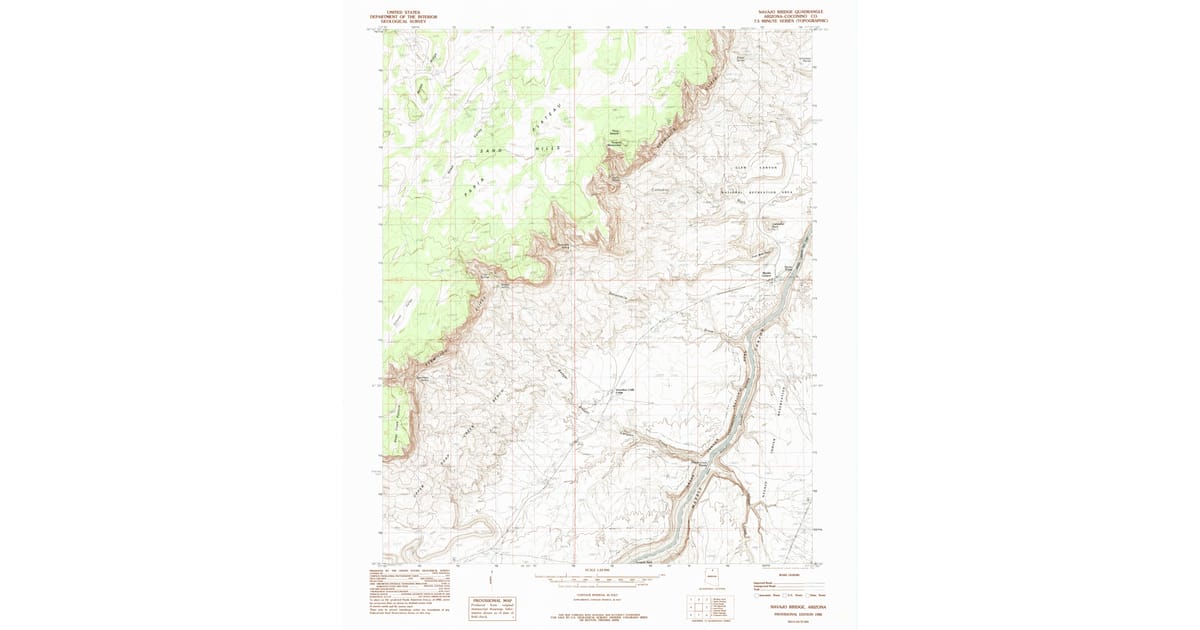1985 Map of Navajo Bridge, Coconino County, AZ — High-Res | Pastmaps