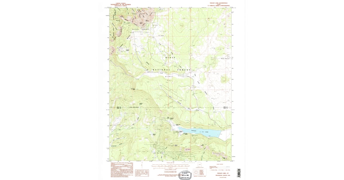 1985 Map of Navajo Lake, Iron County, UT — High-Res | Pastmaps