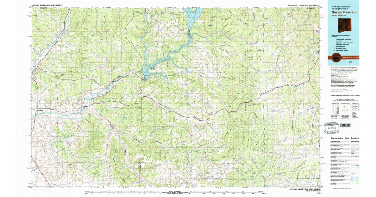 1980 Map of Navajo Reservoir, Rio Arriba County, NM — High-Res | Pastmaps