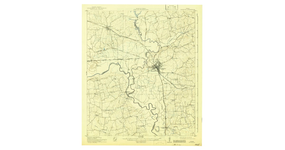 1914 Map of Navasota, TX — High-Res, 1942 Print | Pastmaps