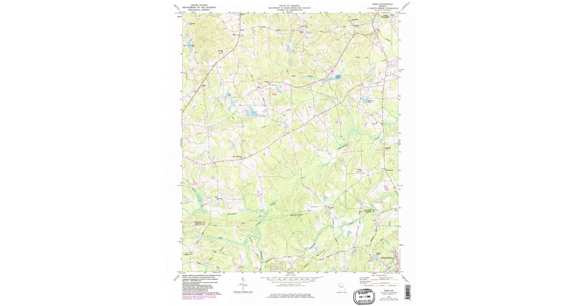 1973 Map of Nebo, Paulding County, GA — High-Res, 1983 Print #2 | Pastmaps