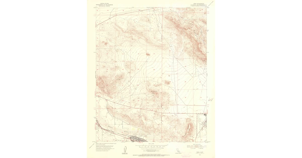 1953 Map of Nebo, San Bernardino County, CA — High-Res | Pastmaps