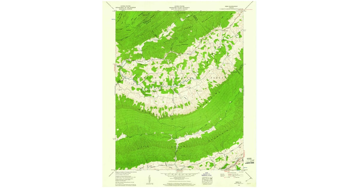 1959 Map of Nebo, Smyth County, VA — High-Res | Pastmaps