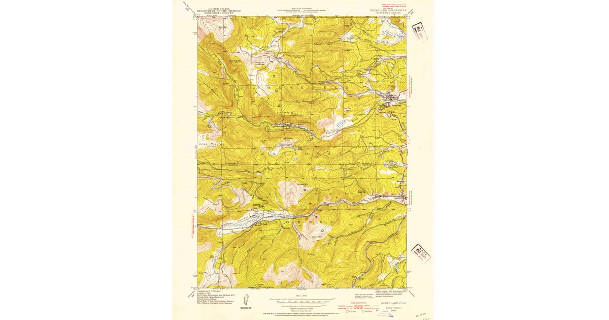 1942 Map of Nederland, CO — High-Res | Pastmaps
