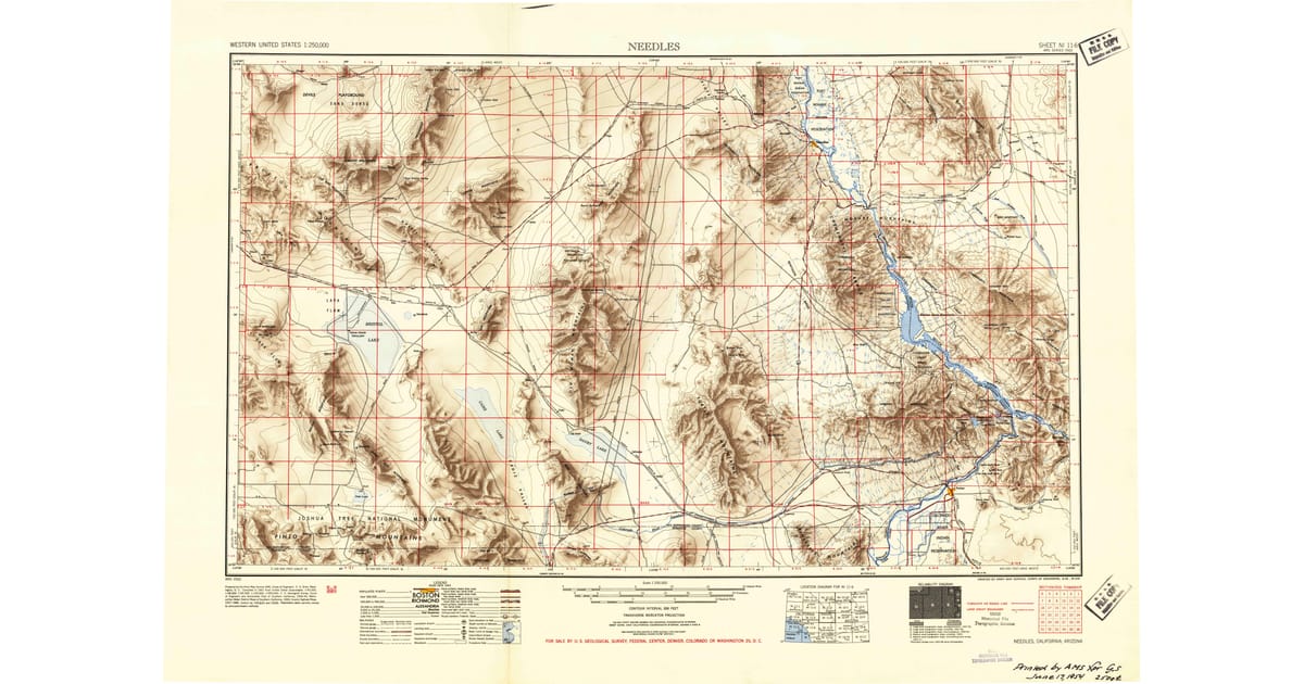 1954 Map of Needles, CA — High-Res | Pastmaps