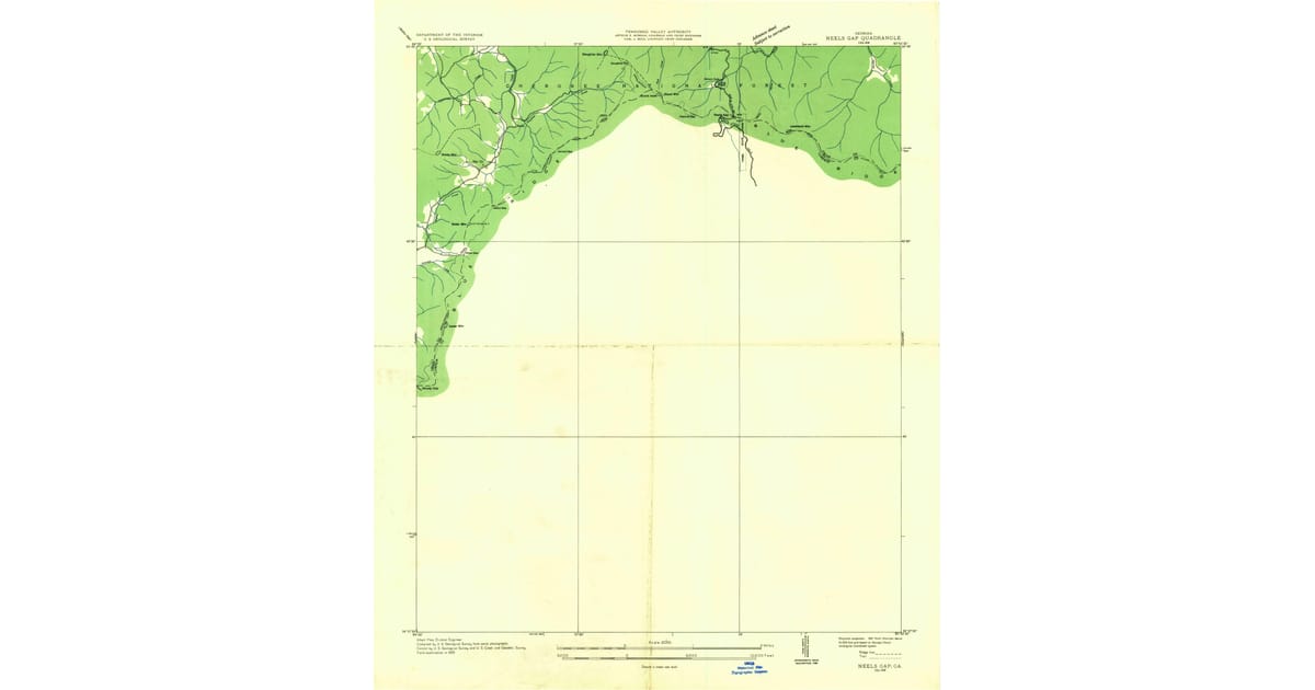 1935 Map of Neels Gap, Lumpkin County, GA — High-Res | Pastmaps