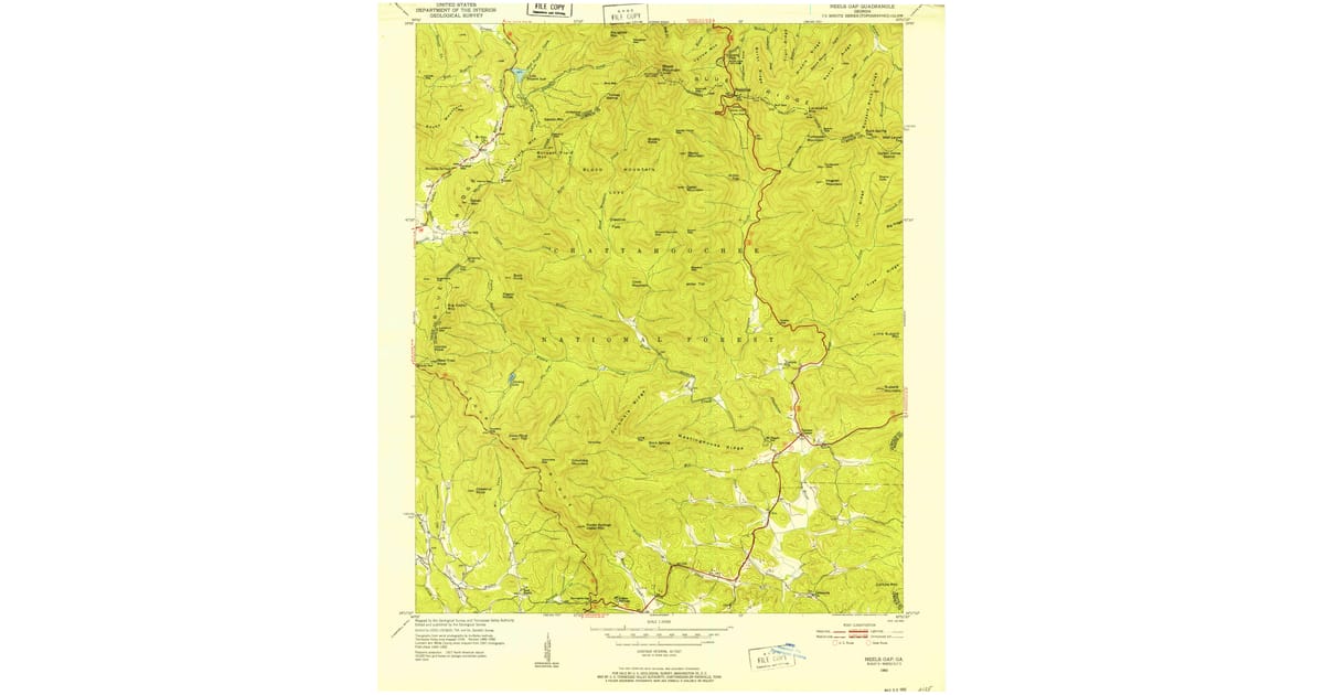 1950 Map of Neels Gap, Lumpkin County, GA — High-Res | Pastmaps