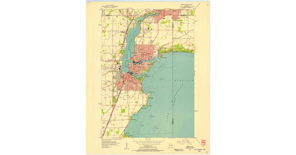 1955 Map of Neenah, WI — High-Res | Pastmaps