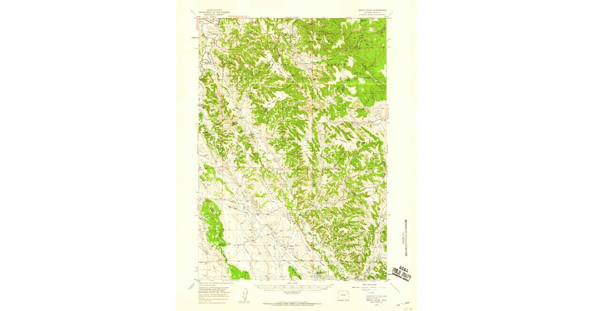 1957 Map of Nefsy Divide, Crook County, WY — High-Res | Pastmaps