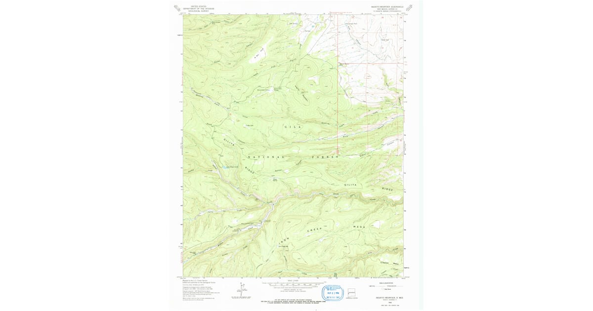1963 Map of Negrito Mountain, Catron County, NM — High-Res | Pastmaps