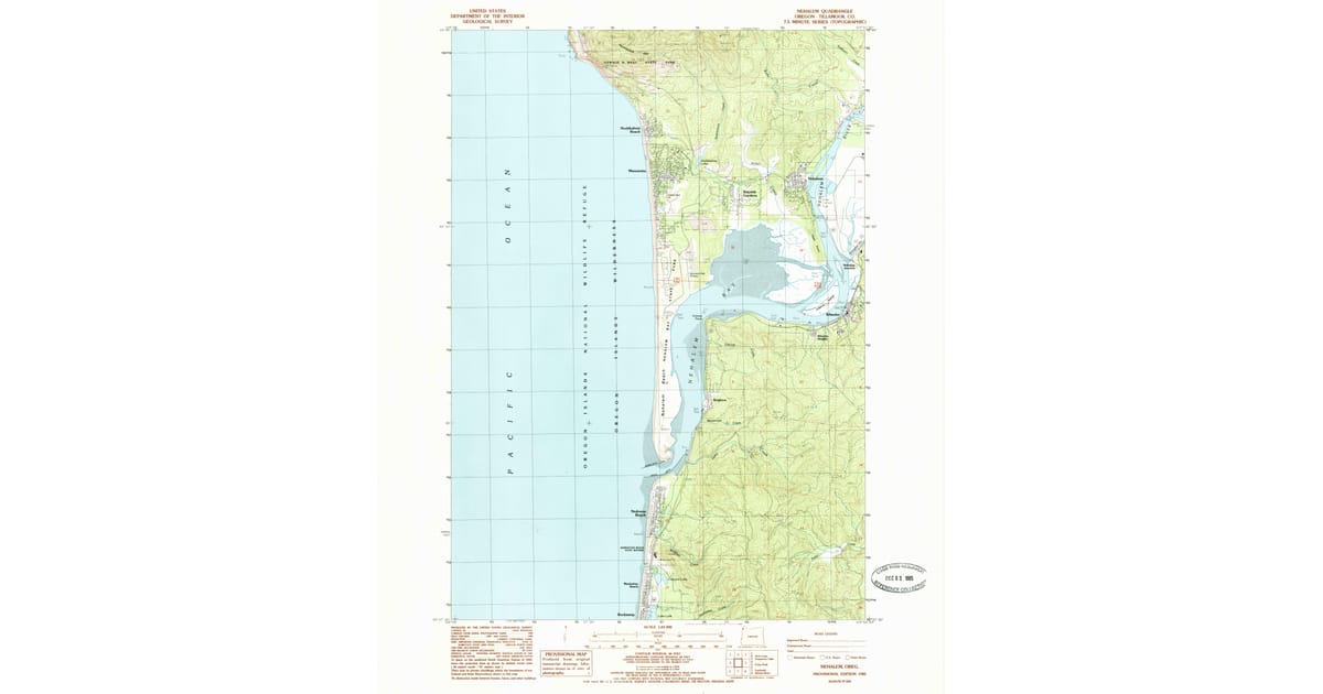 1985 Map of Nehalem, OR — High-Res | Pastmaps