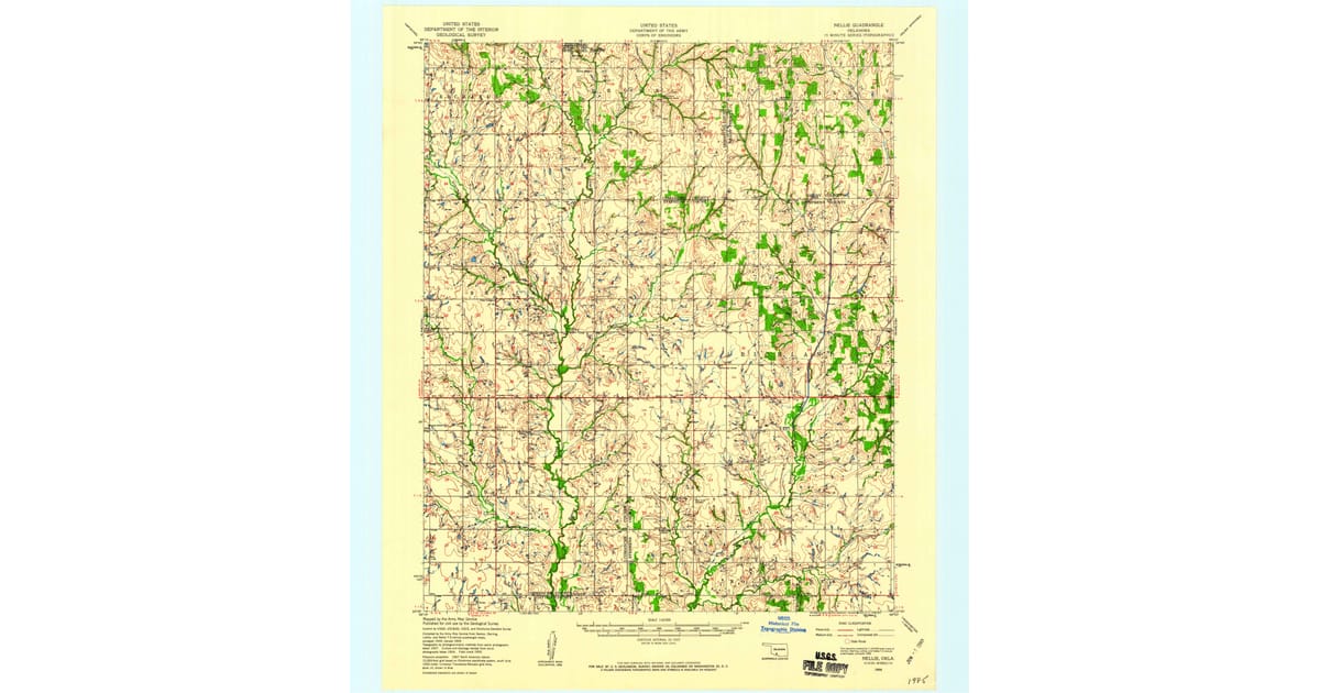 1956 Map of Nellie, Comanche County, OK — High-Res | Pastmaps
