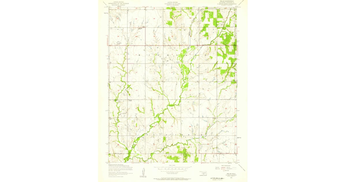 1956 Map of Nellie, Stephens County, OK — High-Res | Pastmaps