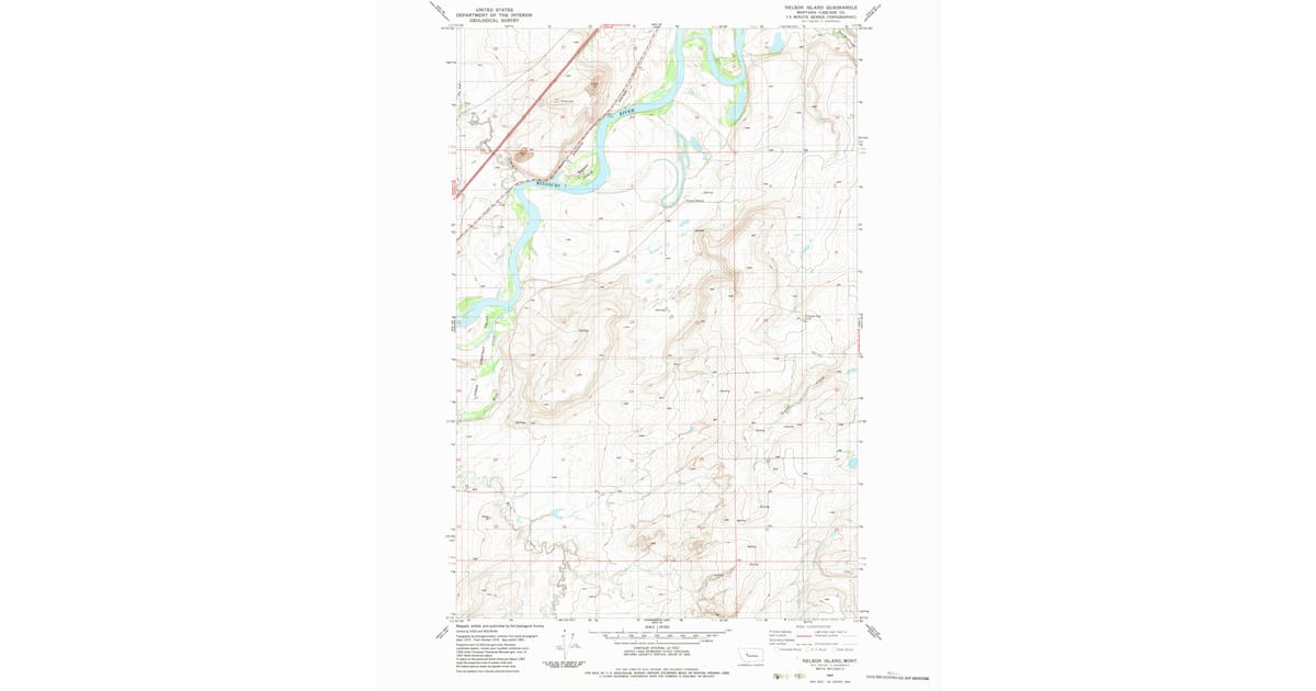 1983 Map of Nelson Island, Cascade County, MT — High-Res | Pastmaps