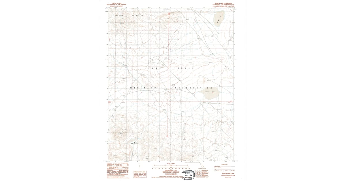 1986 Map of Nelson Lake, San Bernardino County, CA — High-Res | Pastmaps
