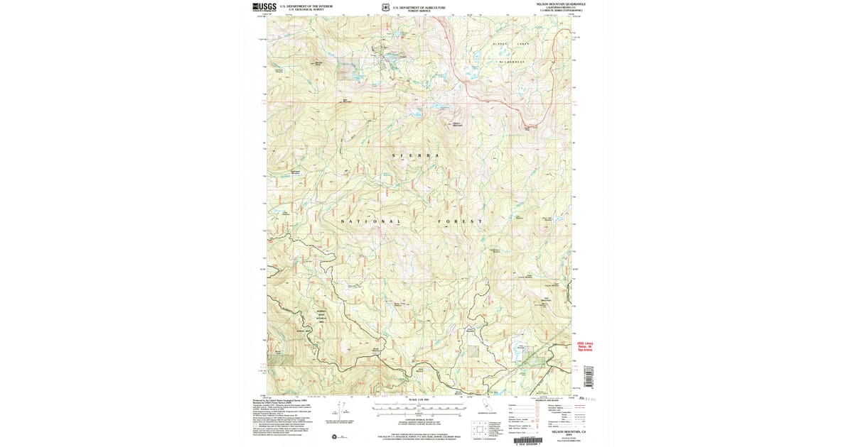 2004 Map of Nelson Mountain, Fresno County, CA — High-Res | Pastmaps