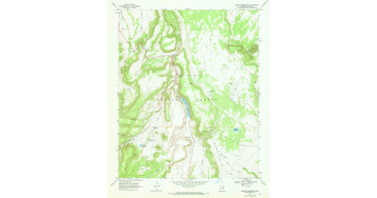 1969 Map of Nelson Reservoir, Apache County, AZ — High-Res | Pastmaps