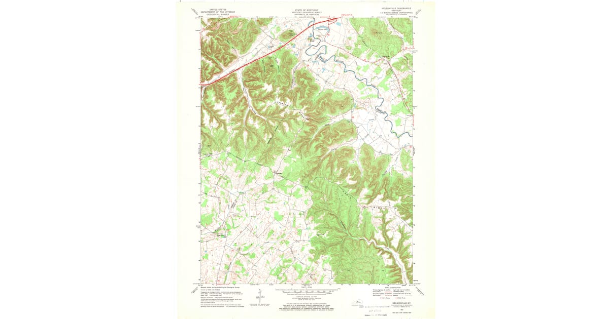 1967 Map of Nelsonville, Larue County, KY — High-Res | Pastmaps
