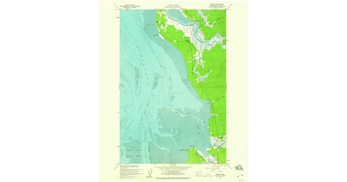 1957 Map of Nemah, Pacific County, WA — High-Res | Pastmaps