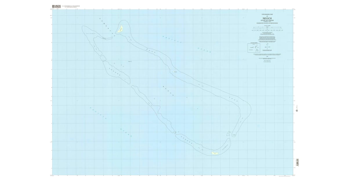 1996 Map of Neoch, Federated States of Micronesia — High-Res | Pastmaps