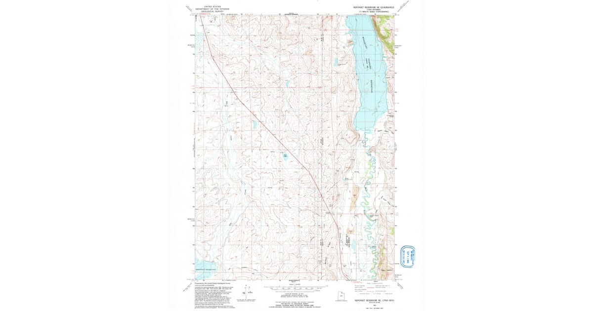 1991 Map of Neponset Reservoir NE, Rich County, UT — High-Res | Pastmaps