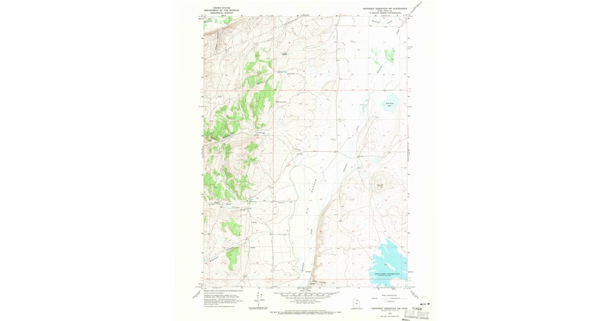 1968 Map of Neponset Reservoir NW, Rich County, UT — High-Res | Pastmaps