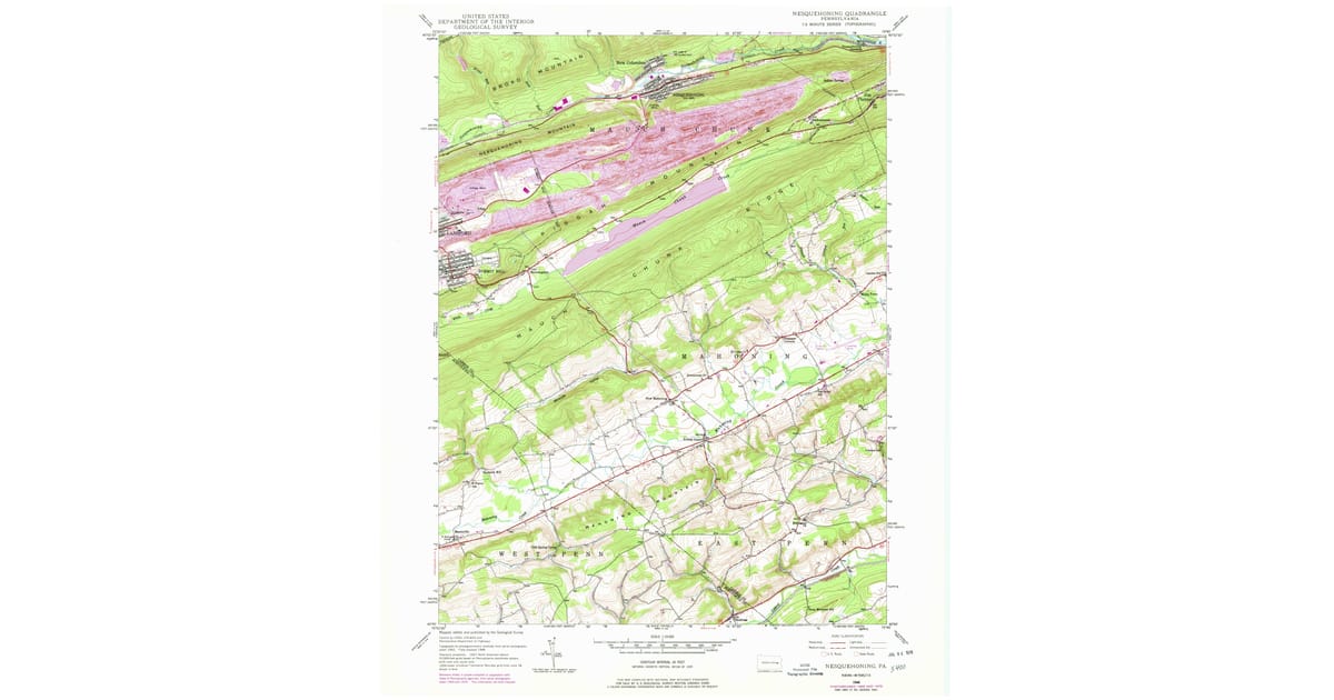 1948 Map of Nesquehoning, PA — High-Res, 1977 Print | Pastmaps