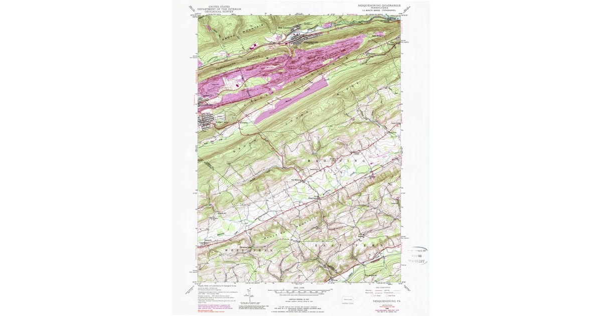 1948 Map of Nesquehoning, PA — High-Res, 1989 Print | Pastmaps