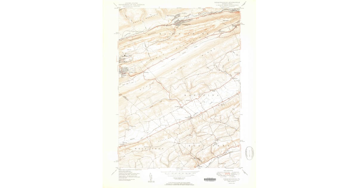 1950 Map of Nesquehoning, PA — High-Res, 1950 Print #2 | Pastmaps