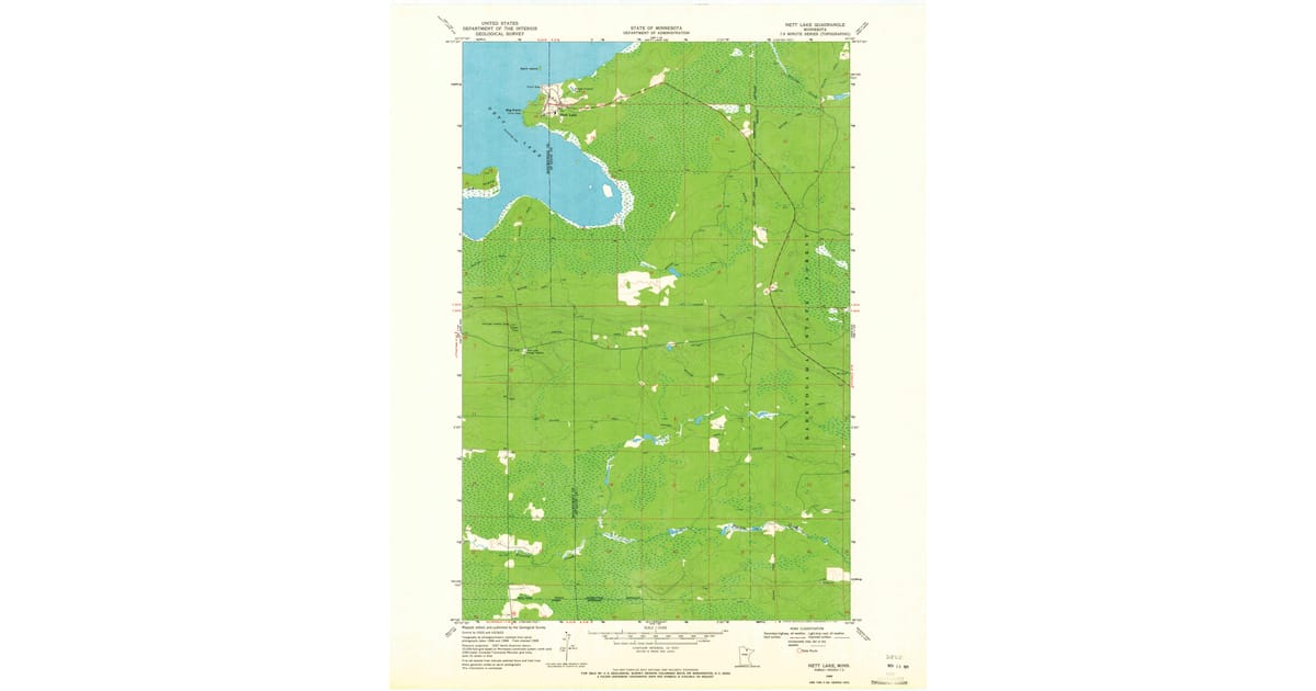 1969 Map of Nett Lake, St. Louis County, MN — High-Res | Pastmaps