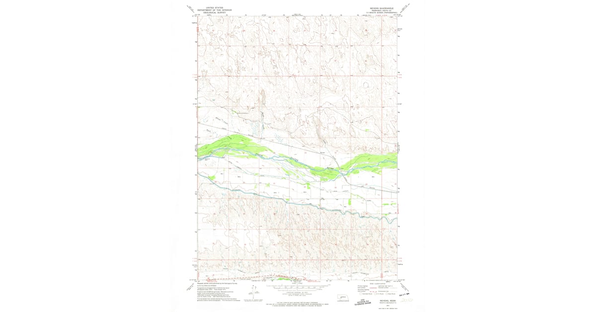 1971 Map of Nevens, Keith County, NE — High-Res | Pastmaps